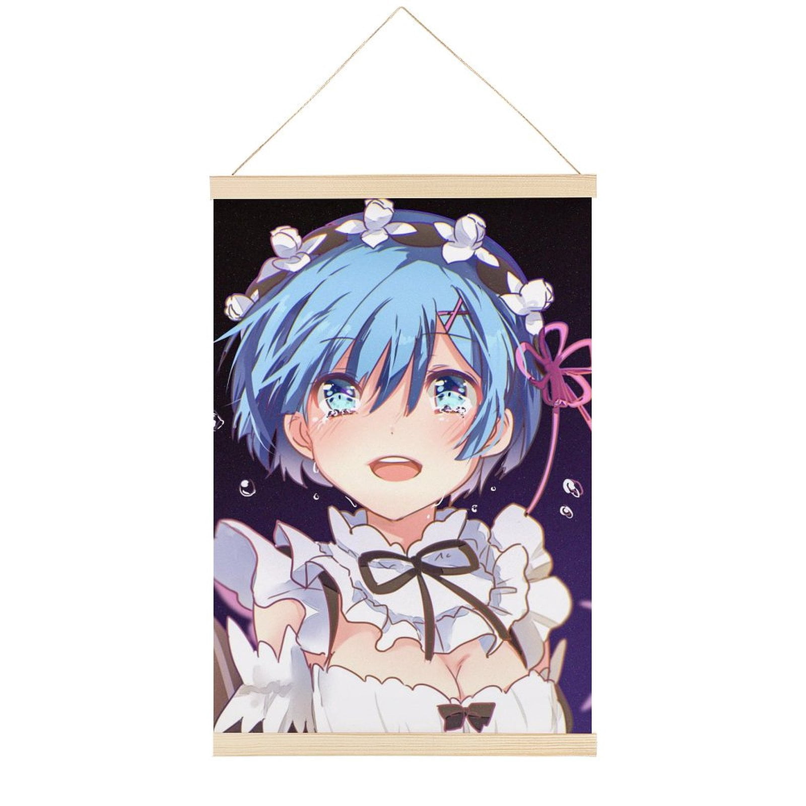Re Zero Poster Hanger Art, Japanese Anime Scroll Poster, Wood Magnet ...