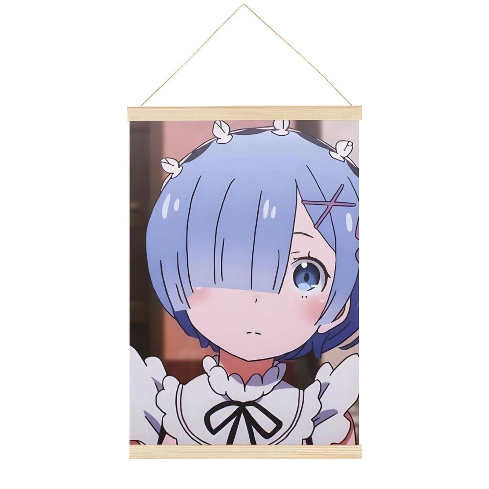 Re Zero Poster Hanger Art, Japanese Anime Scroll Poster, Wood Magnet ...