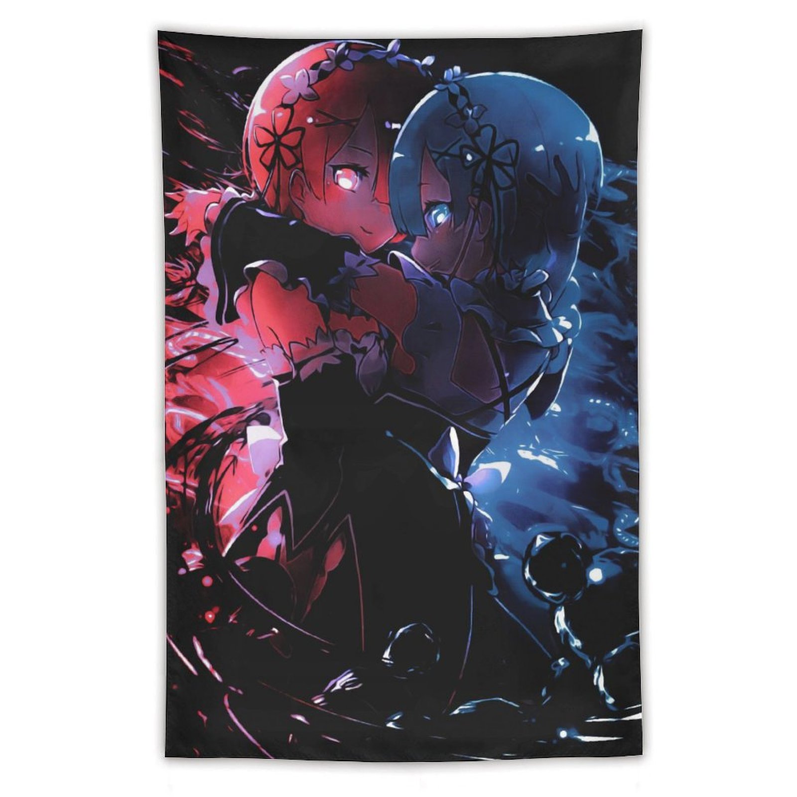 Re Zero Rem And Ram Japanese Anime Tapesty Wall Tapestry Cartoon Poster ...