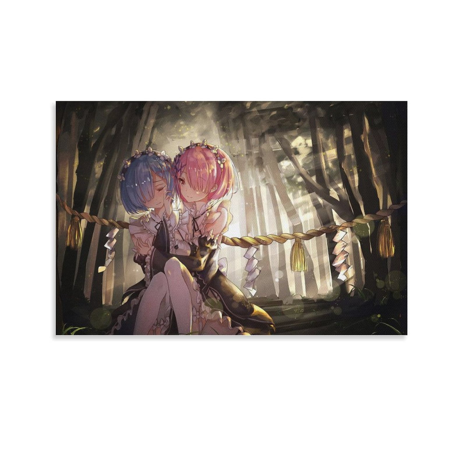 Re Zero Rem And Ram Poster Canvas Painting Creativity Poster for Living ...