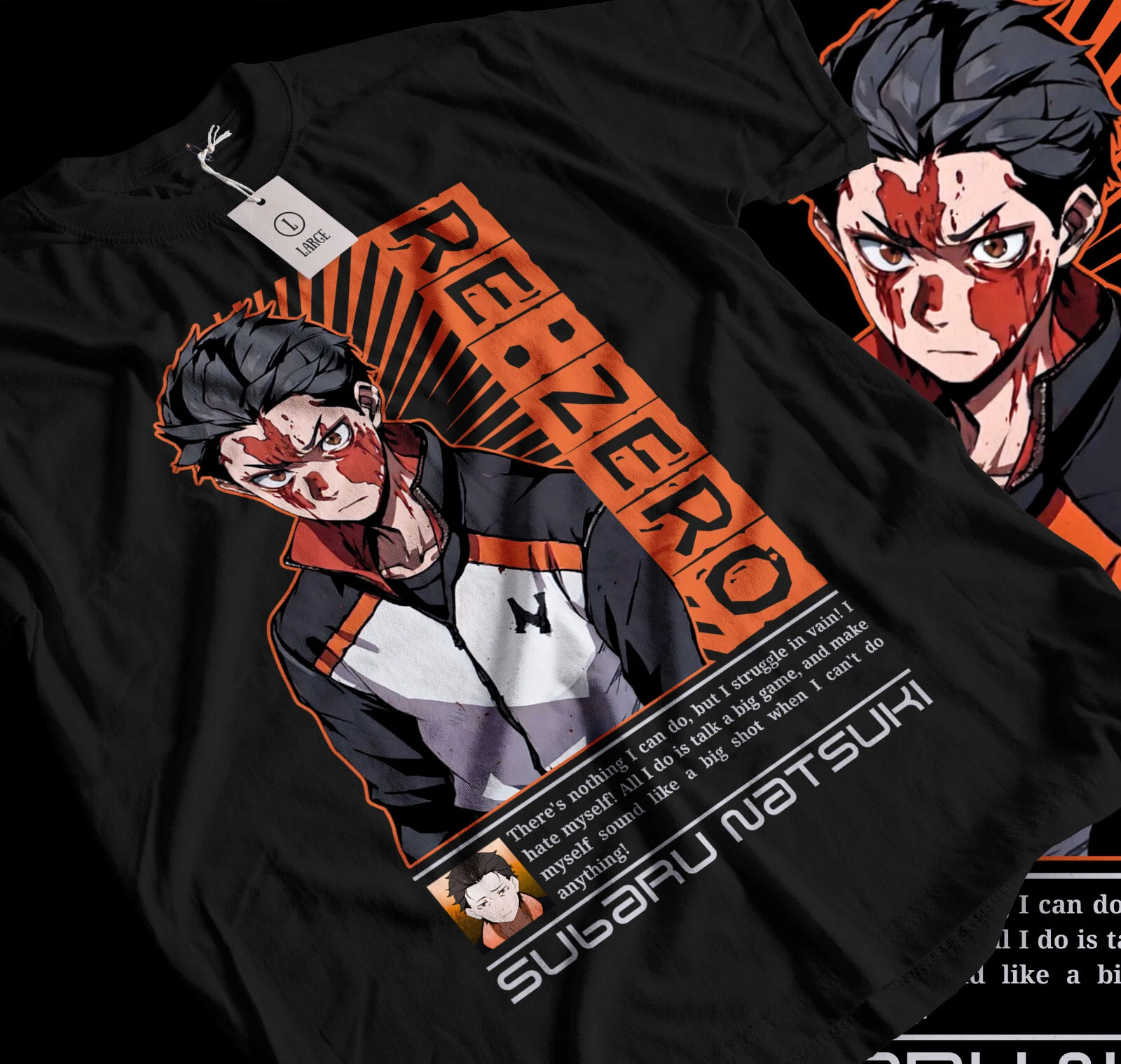 Re:Zero Shirt, Re Zero T-shirt, Emilia, Ram, Subaru, Japanese, Manga ...
