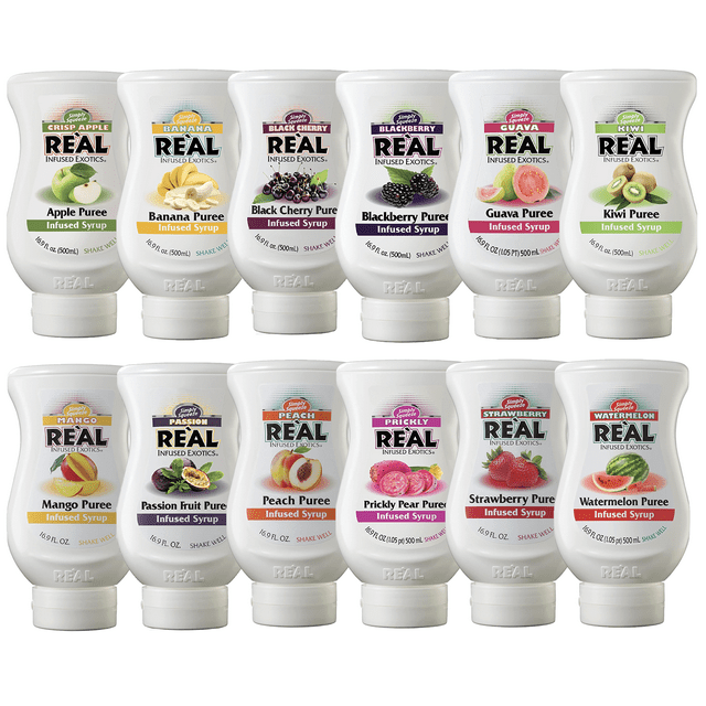Reàl Infused Exotics Simply Squeeze 12 Mixed Pack Infused Syrups 16.9oz ...