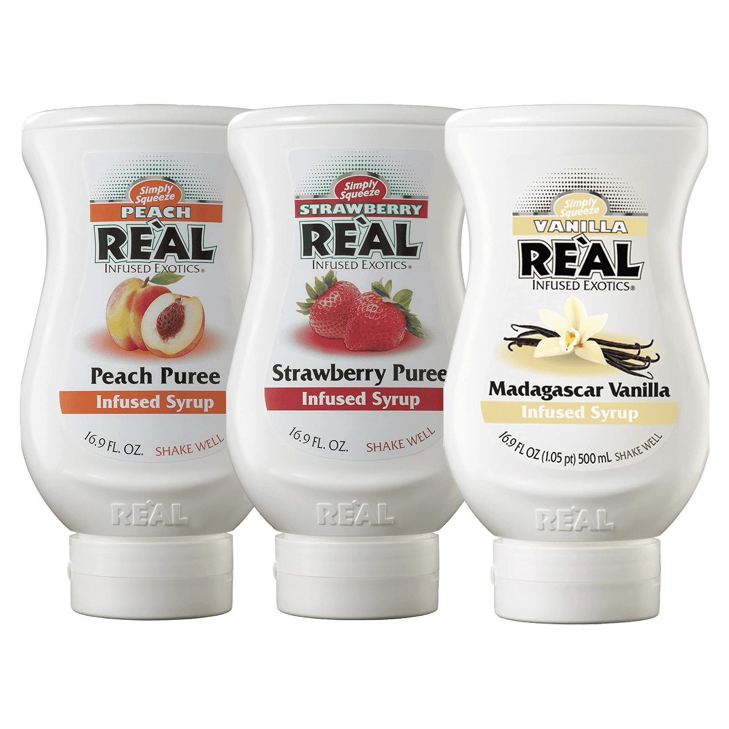 Reàl Infused Exotics Simply Squeeze 3 Pack Peach, Strawberry and ...