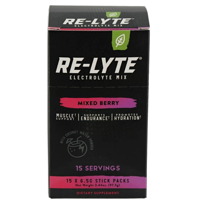 Re-lyte Hydration Pack, Energy Electrolyte Drink Mix, Mixed Berry ...