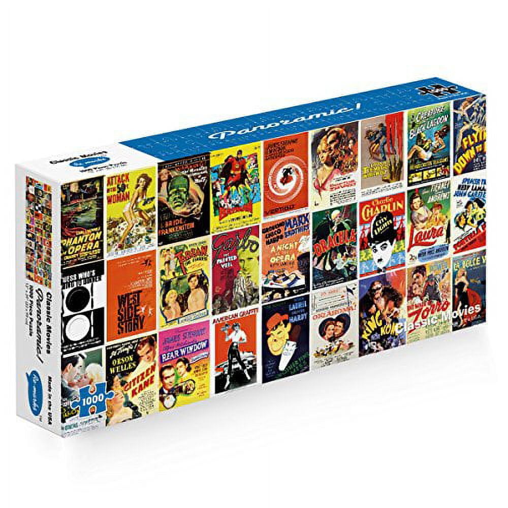 Re-marks Classic Movies Panoramic 1,000-Piece Jigsaw Puzzle for All ...