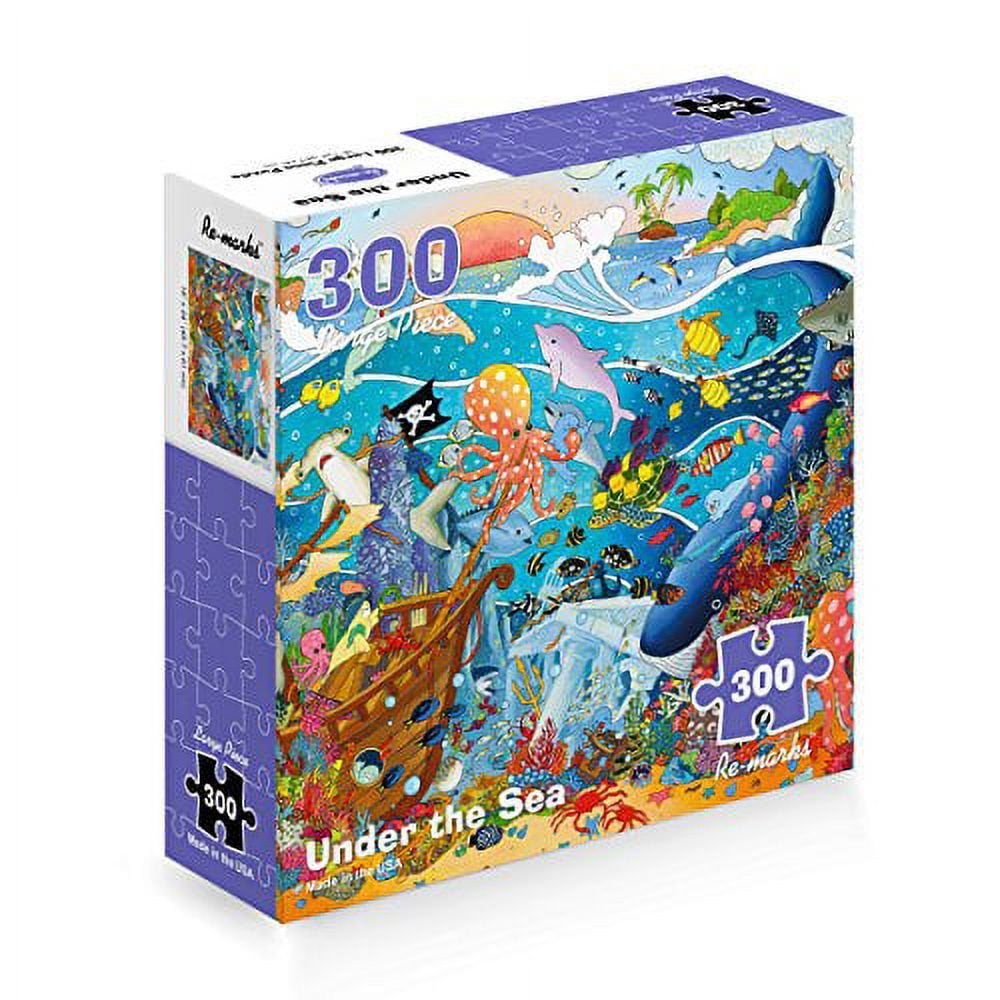 Re-marks Under The Sea Illustrated Puzzle, 300-Piece Jigsaw Puzzle for ...
