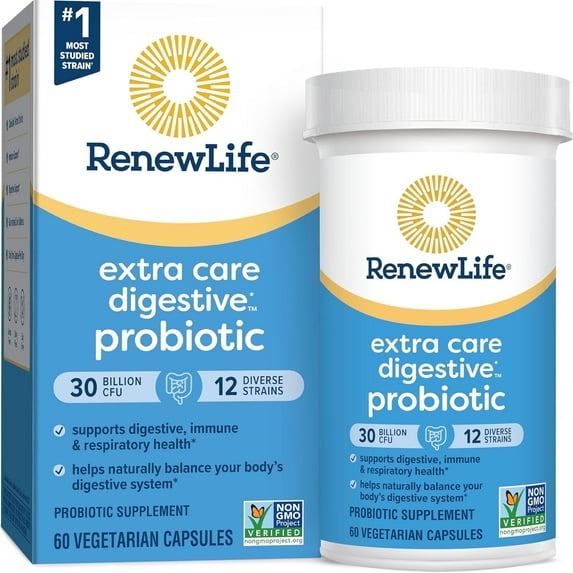 Re-new Life Ultimate Flora Probiotic Supplement for Adults - 30 Billion CFU, Digestive & Immune ...