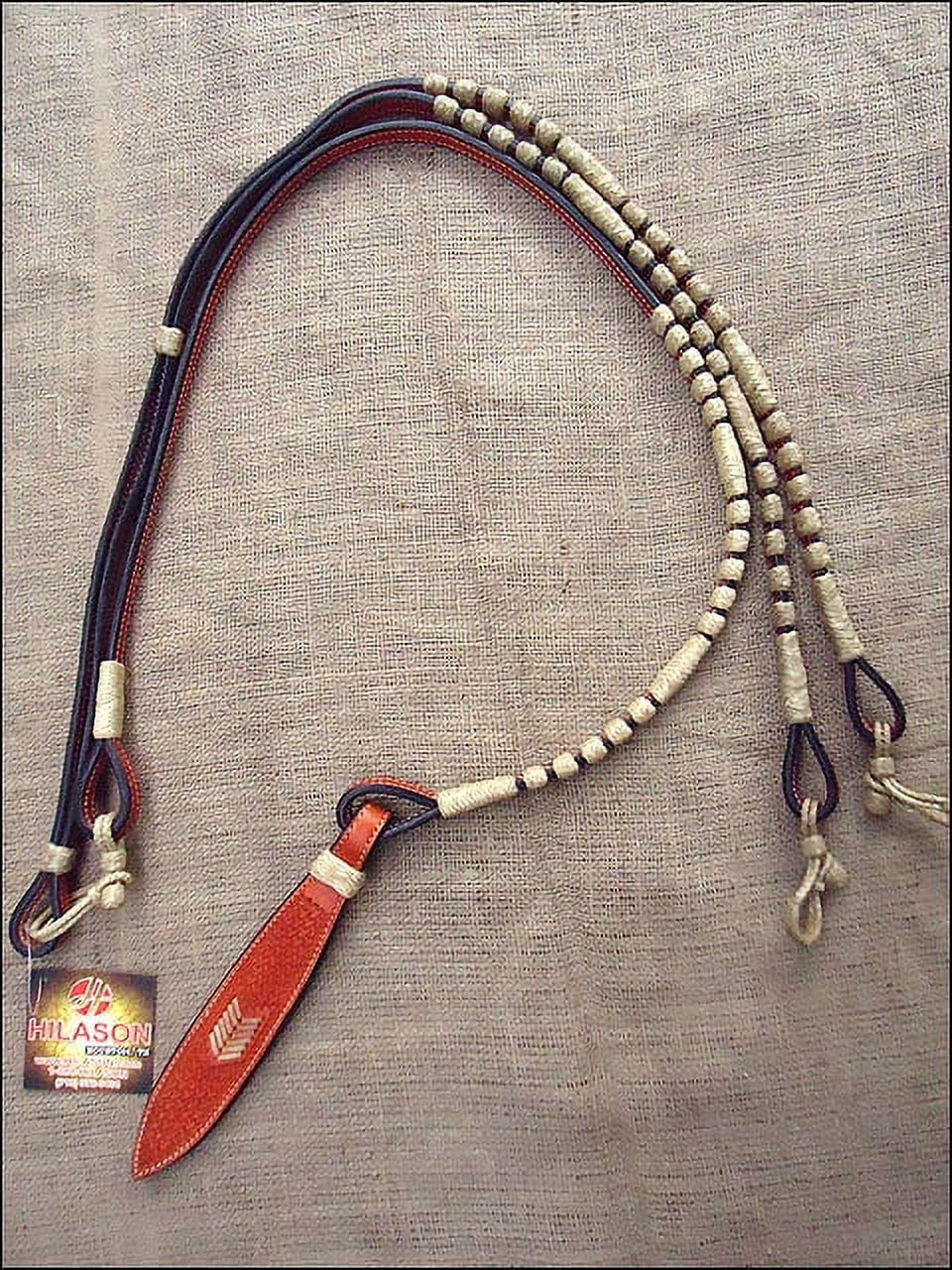 Re103F- Hilason Western Rawhide Braided Leather Show 50" Romal Romel ...
