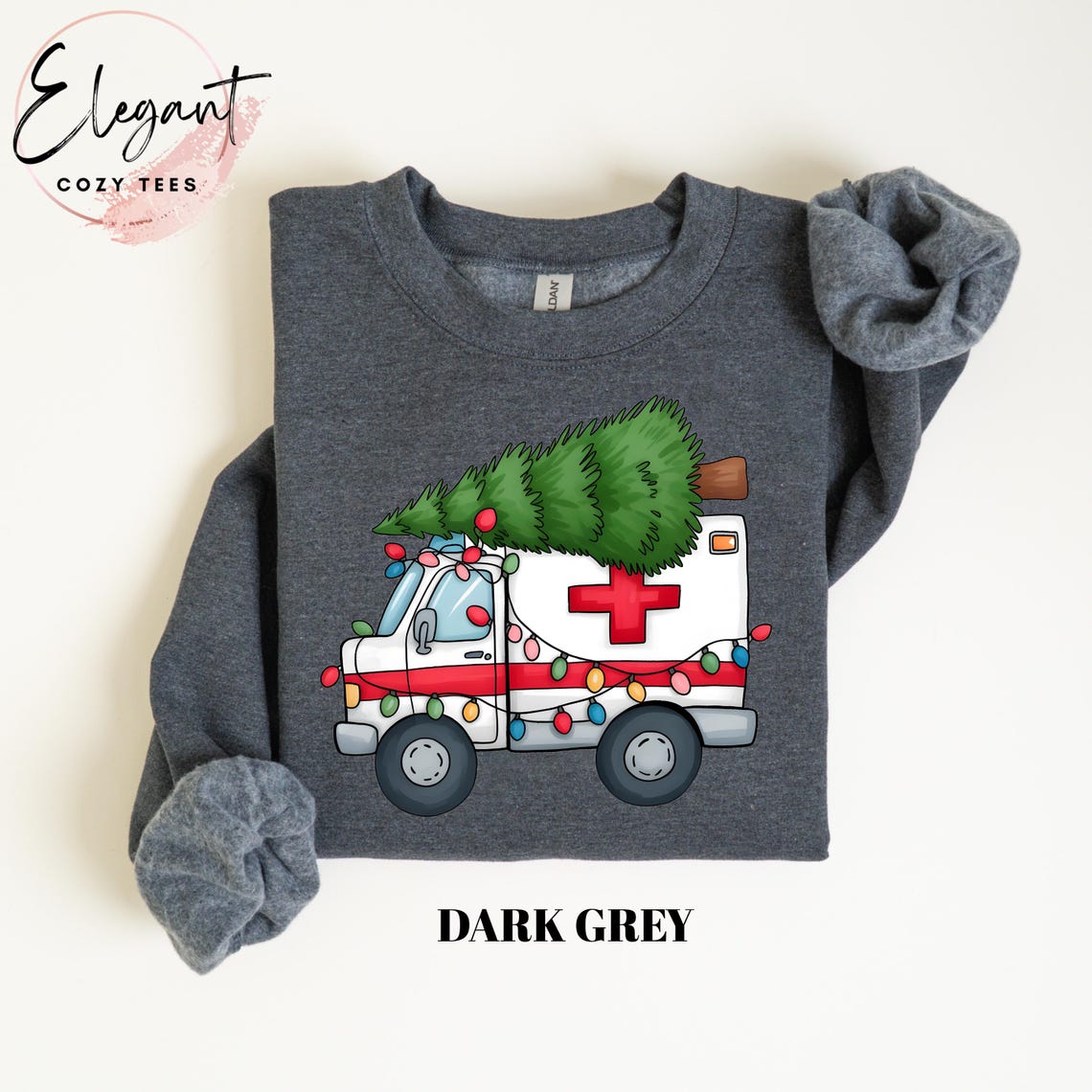 ReActiva Christmas Ambulance Shirt, Christmas Lights Ambulance Shirt ...