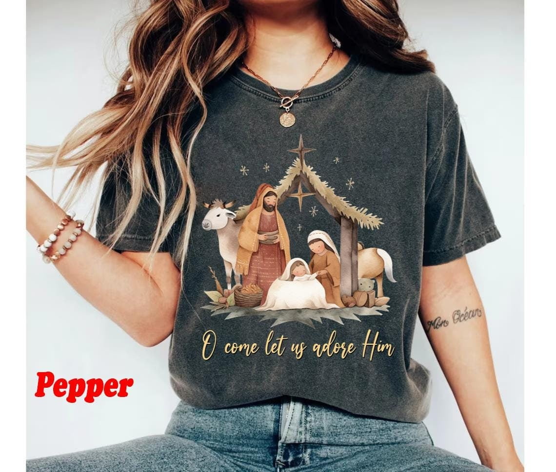 ReActiva Nativity Scene Shirt, Christian Christmas Nativity Shirt, True ...