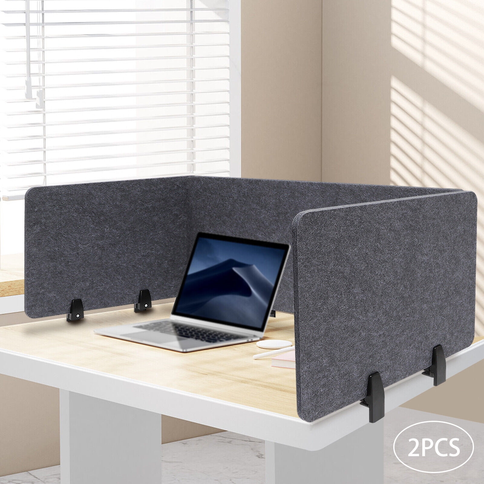 ReFocus Raw Clamp-on Acoustic Desk Divider Mounted Privacy Panel 15mm ...