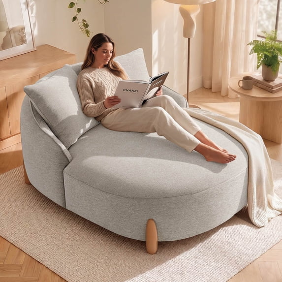 ReNest 49.6" W Oversized Chaise Lounge, Extra Large Upholstered Chaise ...