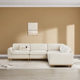 ReNest Oversized 5-Piece Corner Modular Sectional with Solid Wood Base ...