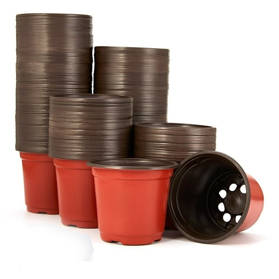 ReTeiv 50-Pack 3.9 Inch Plastic Plant Nursery Pots Come Seedling Flower ...