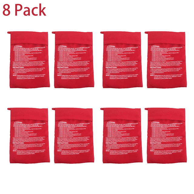ReTeiv (8 Pack) Microwave Potato Cooker Bag- Potato Express Pouch ...