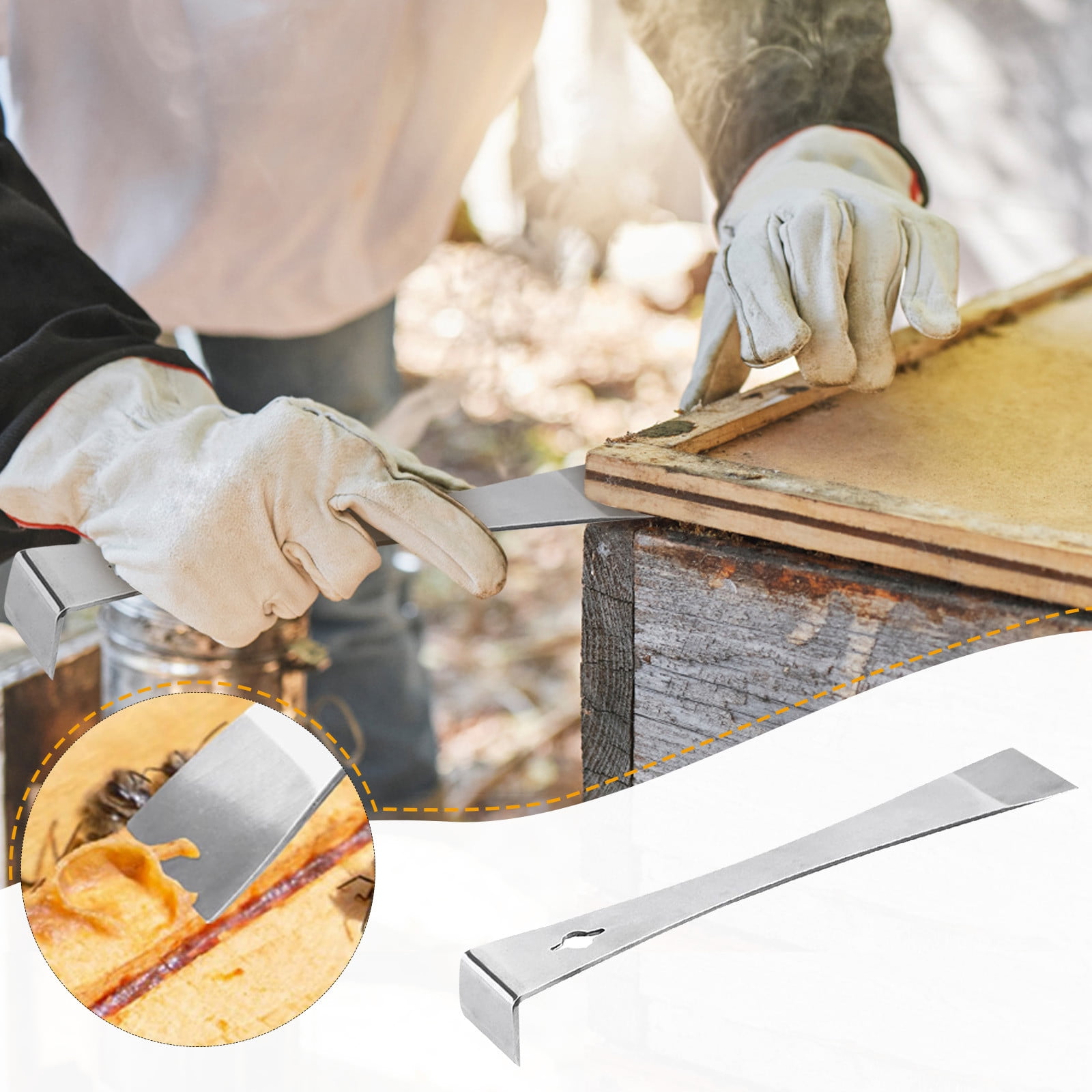 ReTeiv Stainless Steel Pry Bar, Pocket Metal Nail Puller Scraper Flat ...