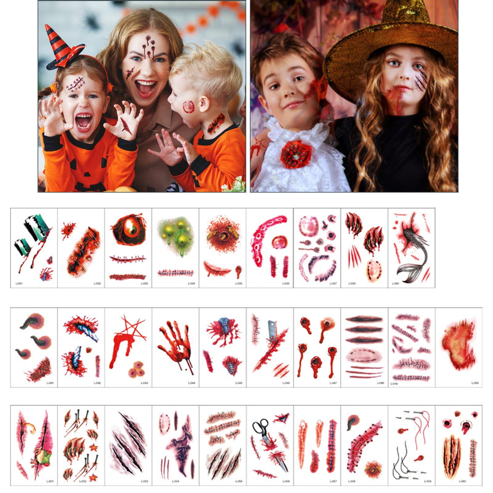 ReTeiv Wall Sticker Halloween Stickers Party Makeup Face Stickers Ghost ...