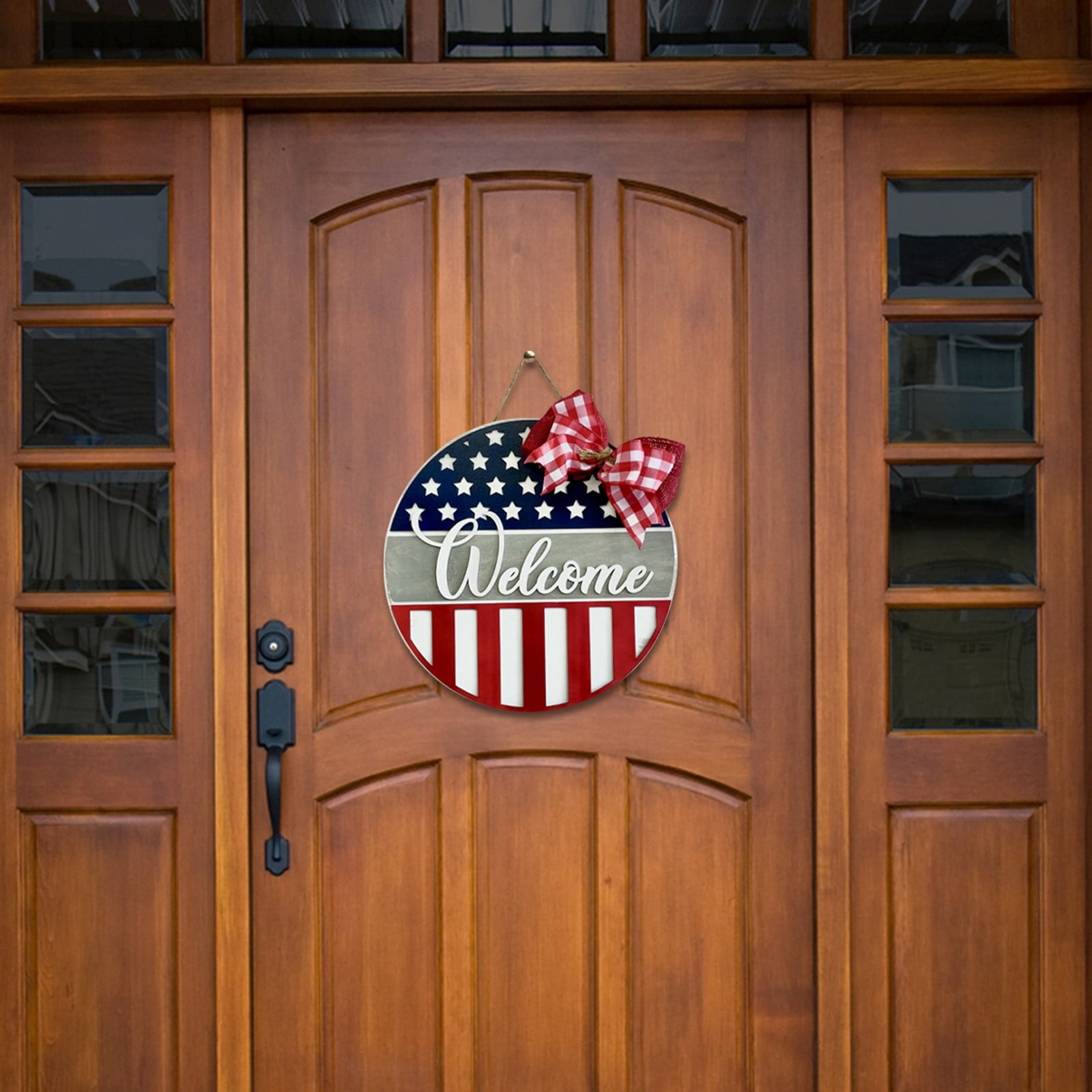 ReTeiv 4th of july,Wooden Welcome Door Sign Door Hanging Independence ...