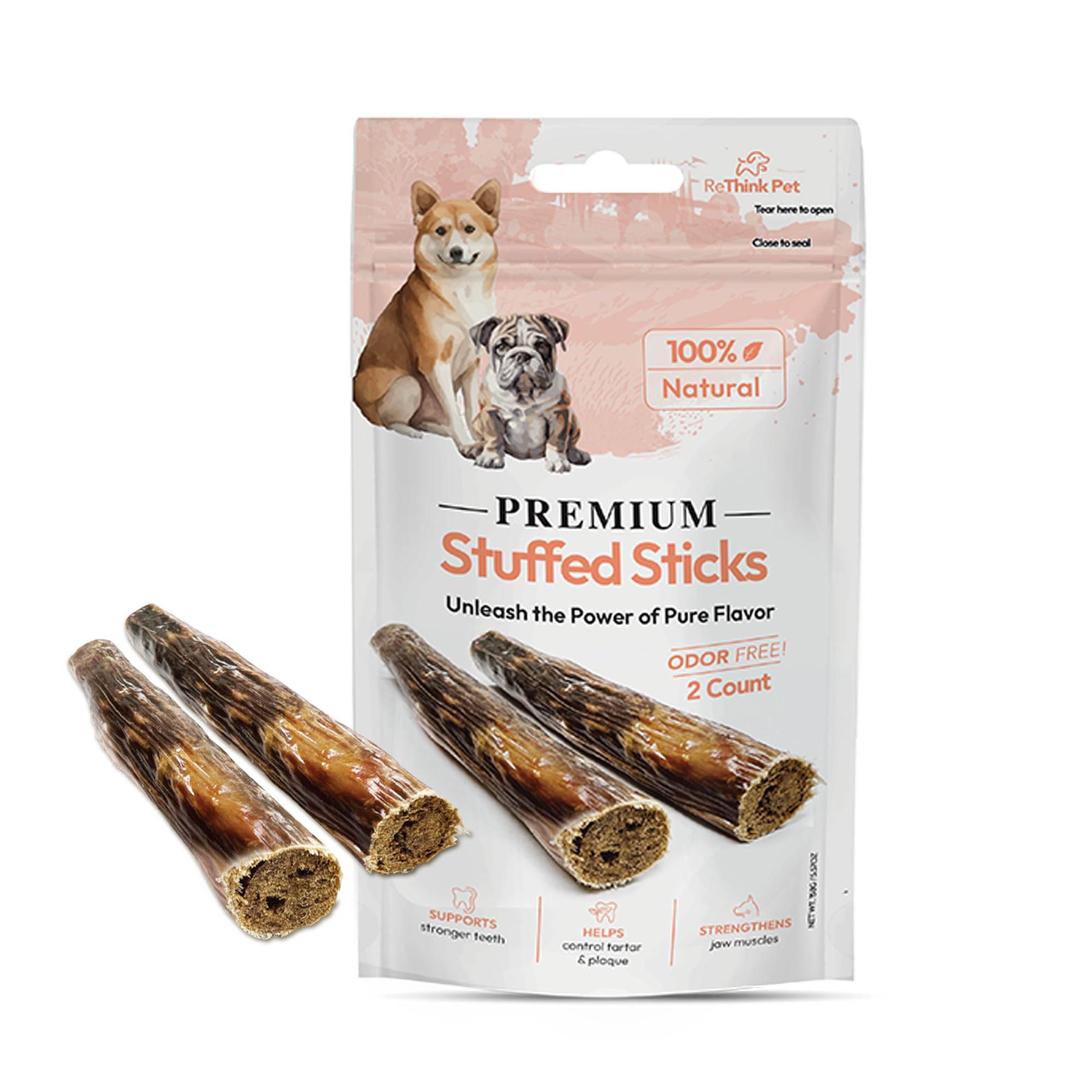 ReThink Pet PackEGSC of 2 Odor-Free, All Natural, Healthy Dog Rawhide ...