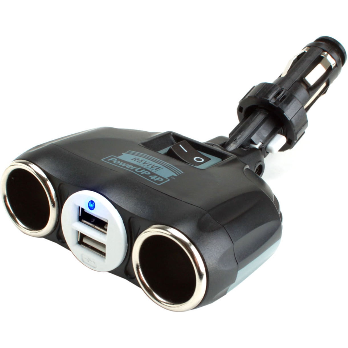 ReVIVE PowerUP 4P Rapid Car Charger with Dual DC Outlets & USB Ports ...