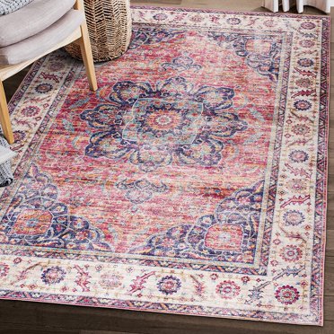ReaLife Rugs Machine Washable Printed Vintage Bohemian Medallion ...