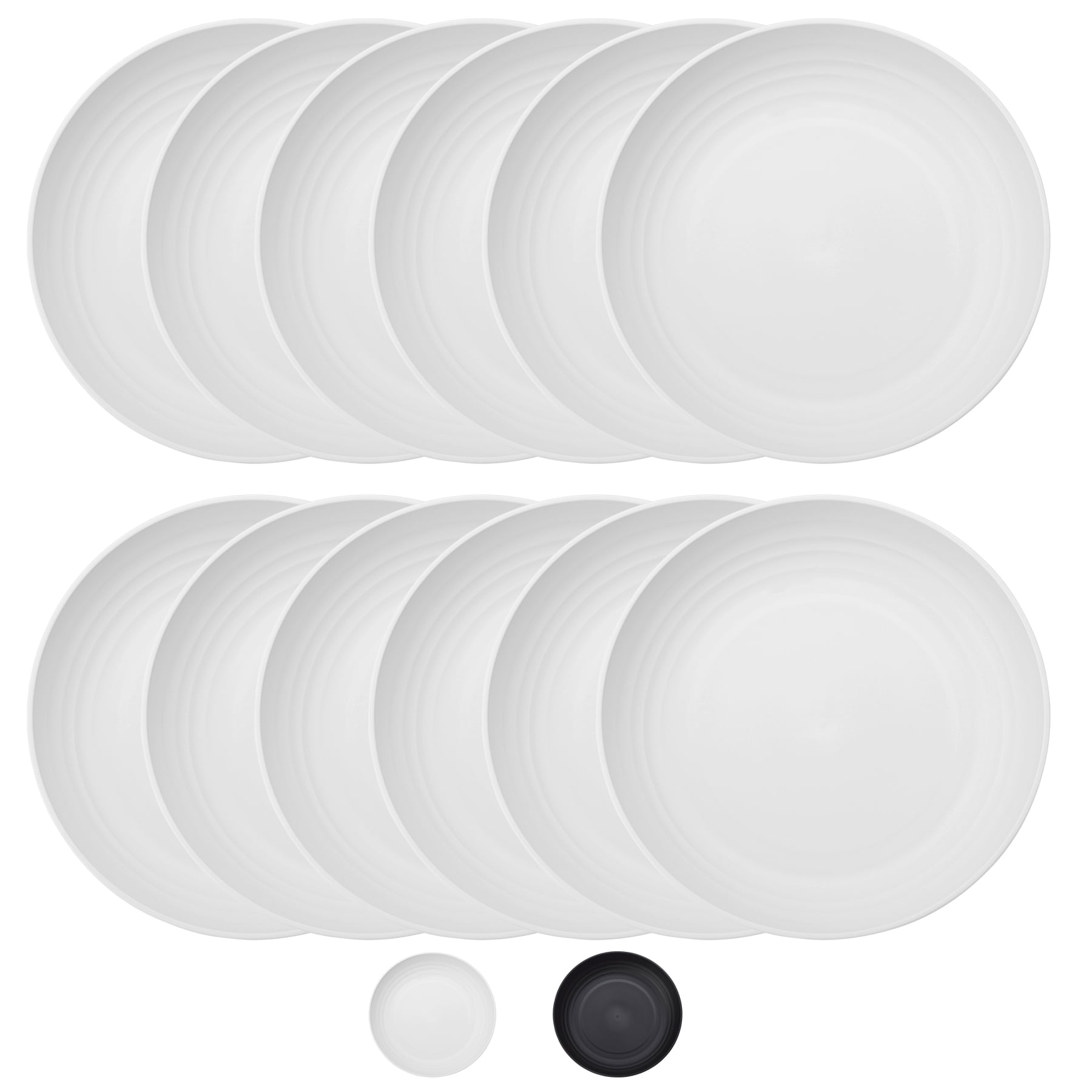 ReaNea 9" White Plastic Plates 12 Pieces, Unbreakable and Reusable ...