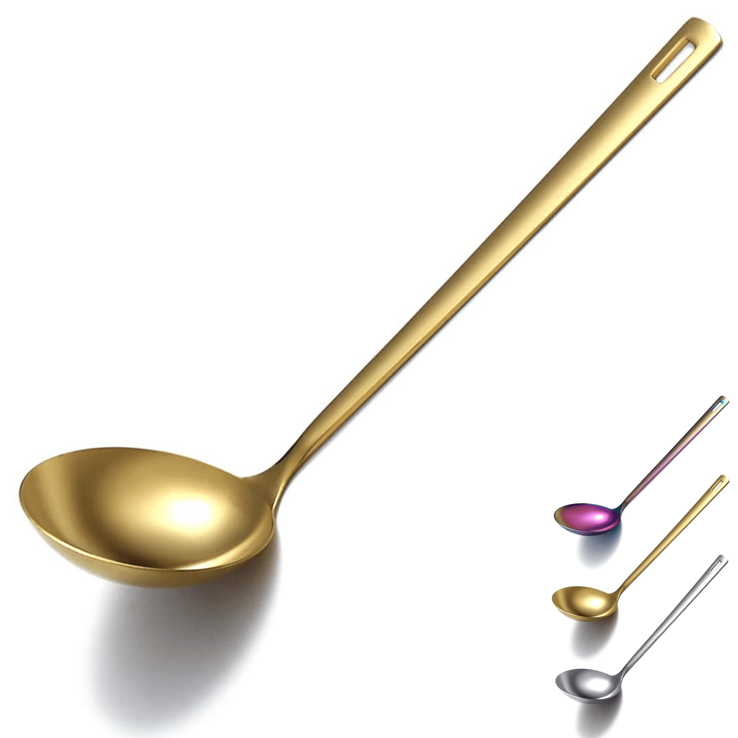 ReaNea Gold Serve Ladle, Stainless Steel Kitchen Spoon, Soup Spoon for ...