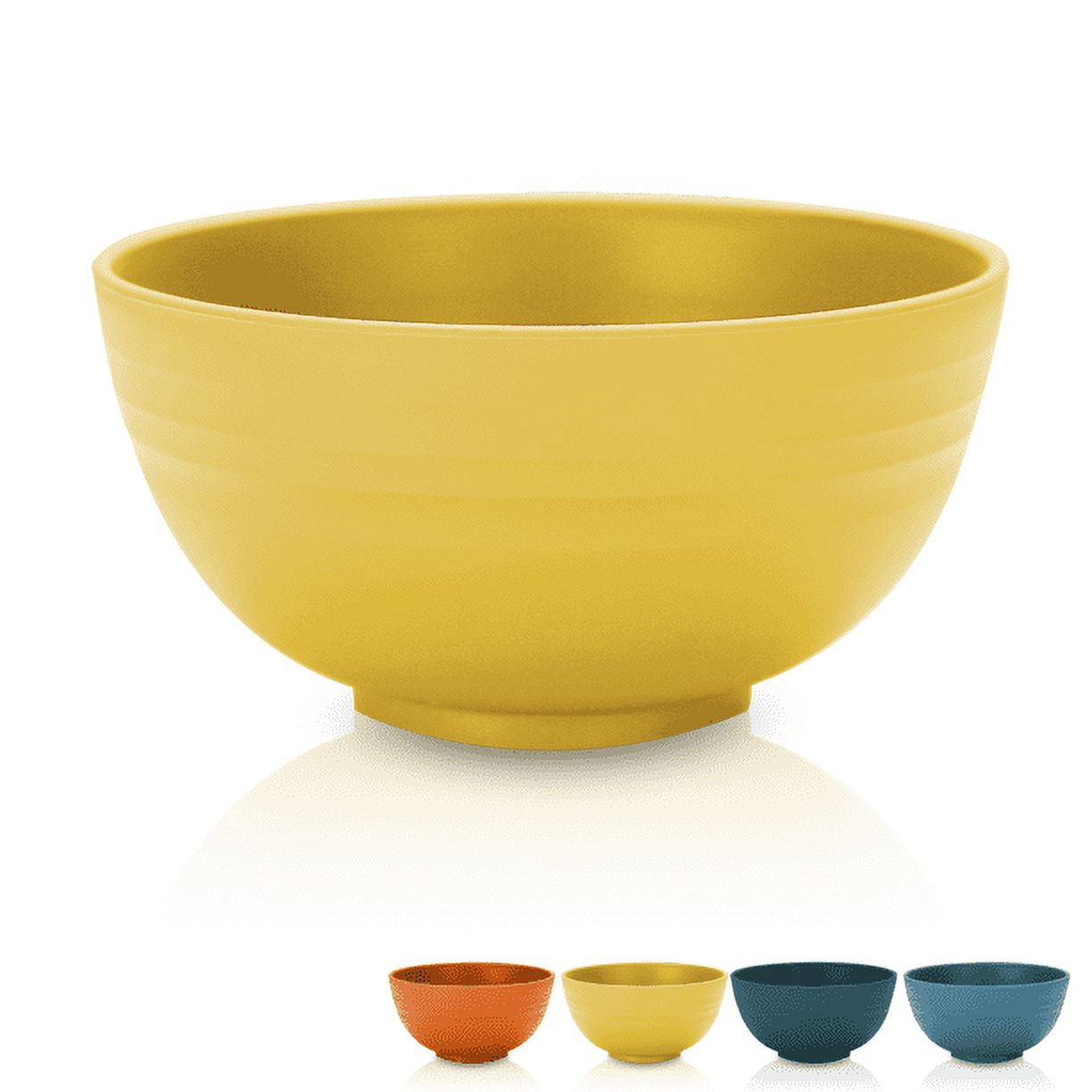 ReaNea Gold Yellow Cereal Bowls, Unbreakable Lightweight Plastic ...
