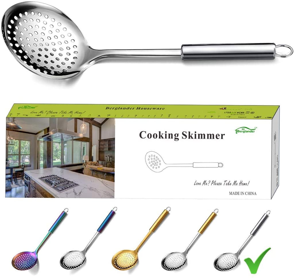 ReaNea Stainless Steel Kitchen Skimmer Utensil, Strainer Spoon for ...