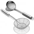 ReaNea Kitchen Strainer Set of 2, Spider Skimmer Spoon for Cooking ...