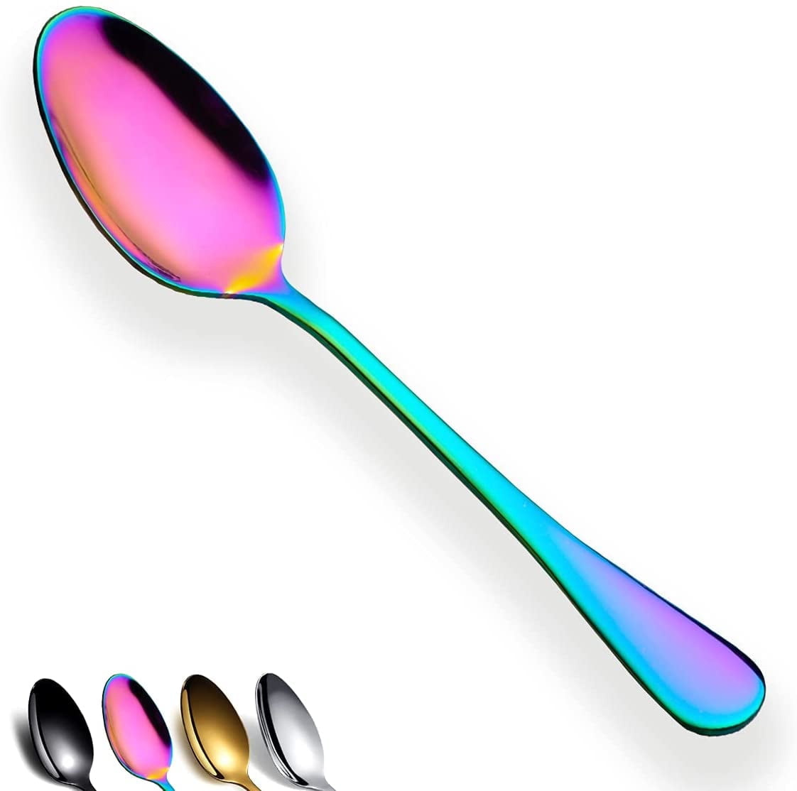 ReaNea Rainbow Stainless Steel Dinner Spoons with Titanium Coating ...