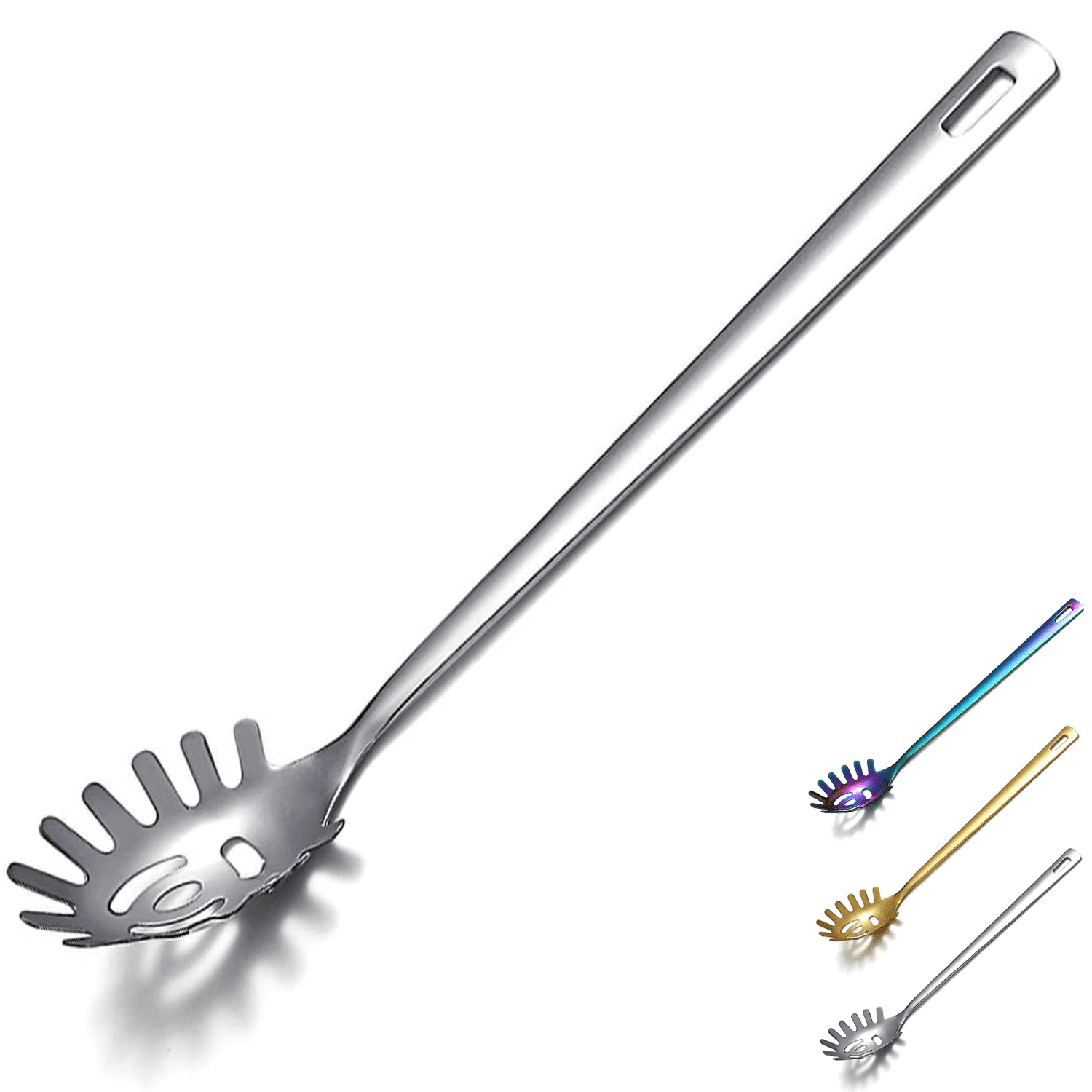 ReaNea Large Metal Serving Set, Stainless Steel Spaghetti Pasta Spoon ...