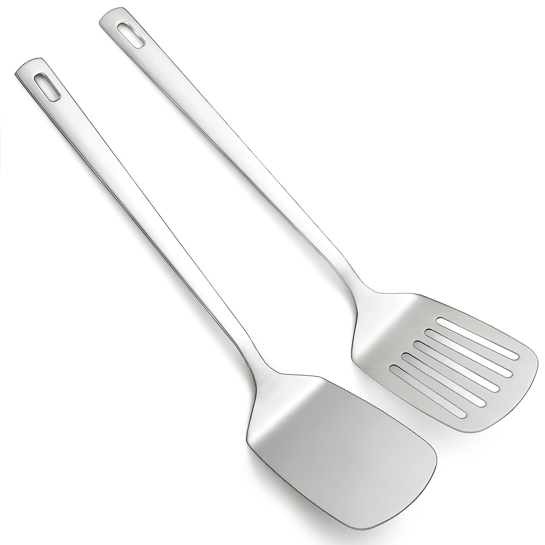ReaNea Silver Spatulas Set, Stainless Steel Solid Turner and Slotted ...