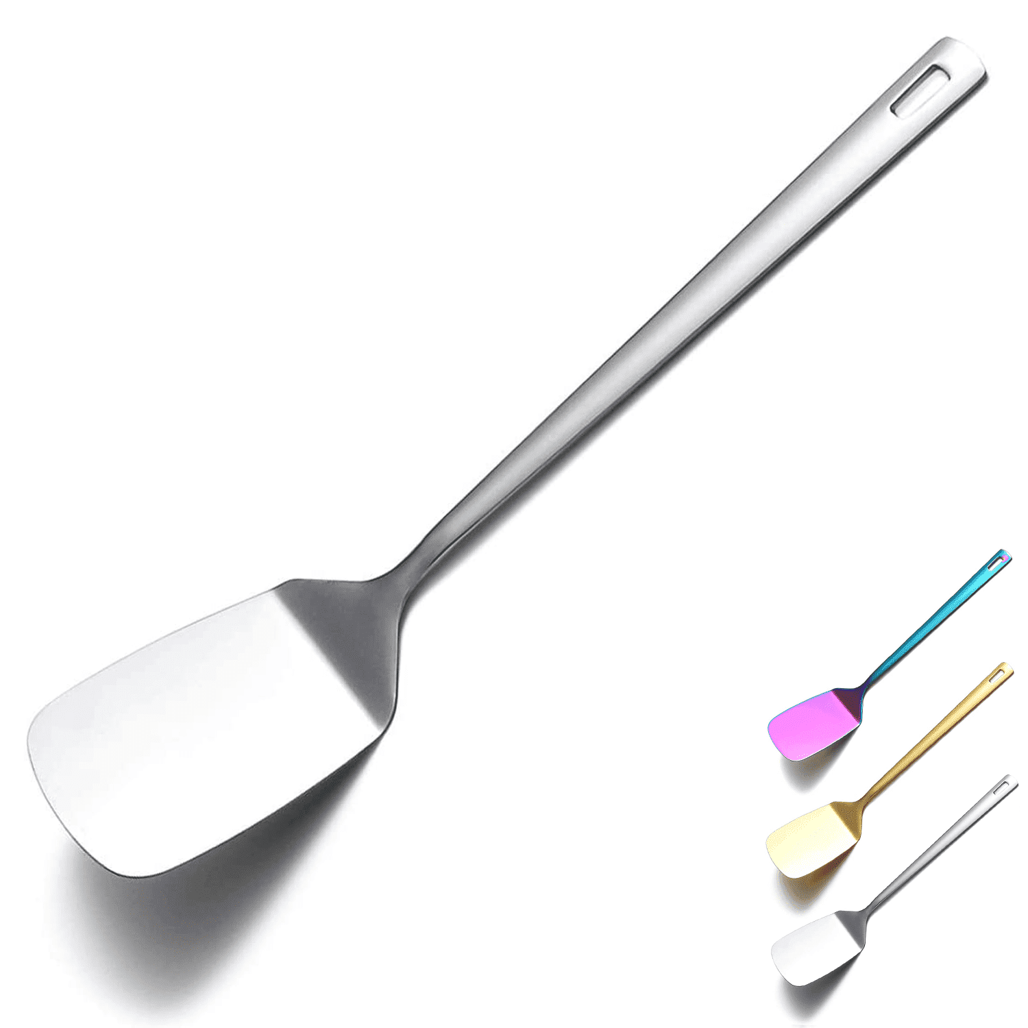 ReaNea Stainless Steel Solid Turner, Silver Spatula for Cooking and ...