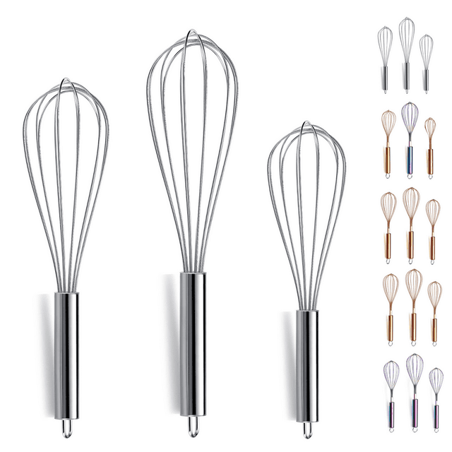 "ReaNea Stainless Steel Whisk Set (8"", 10"", 12"") Pack of 3, Kitchen ...