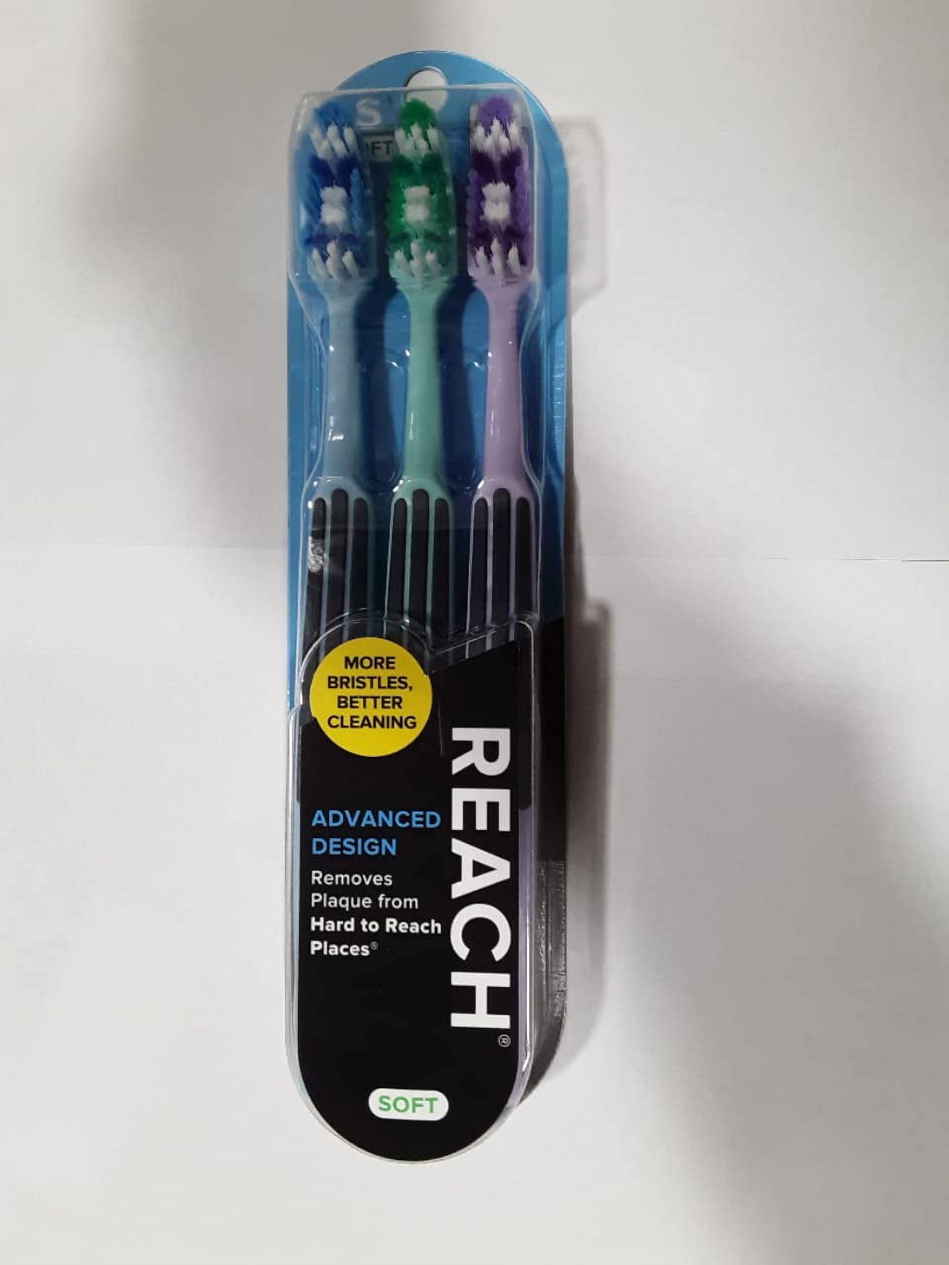 Reach Advanced Design Full Head Soft Toothbrush, Assorted Colors, 3 ...