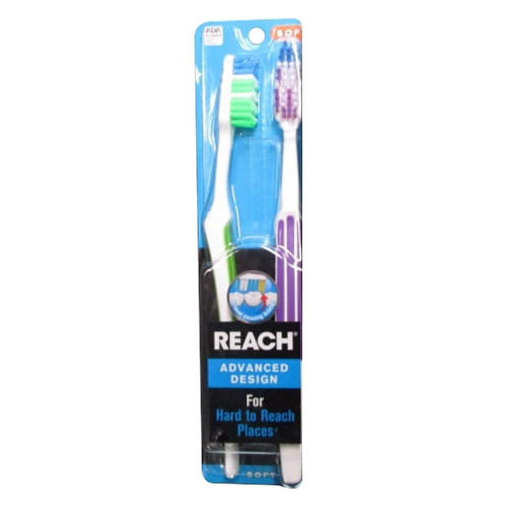 Reach Advanced Design Full Head Toothbrush, Soft - 2 Ea, 3 Pack ...
