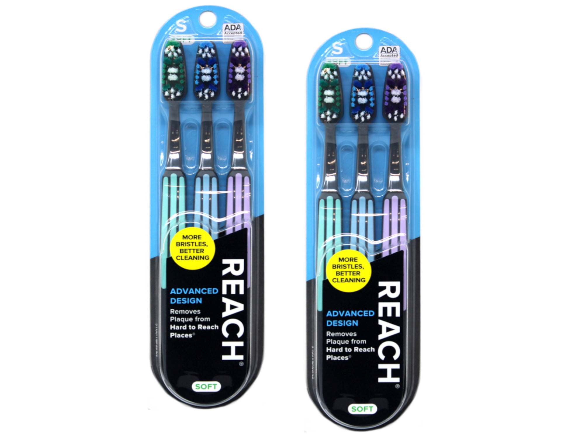 Reach Advanced Design Toothbrushes Soft, 3 Count - Pack of 2 - Walmart.com