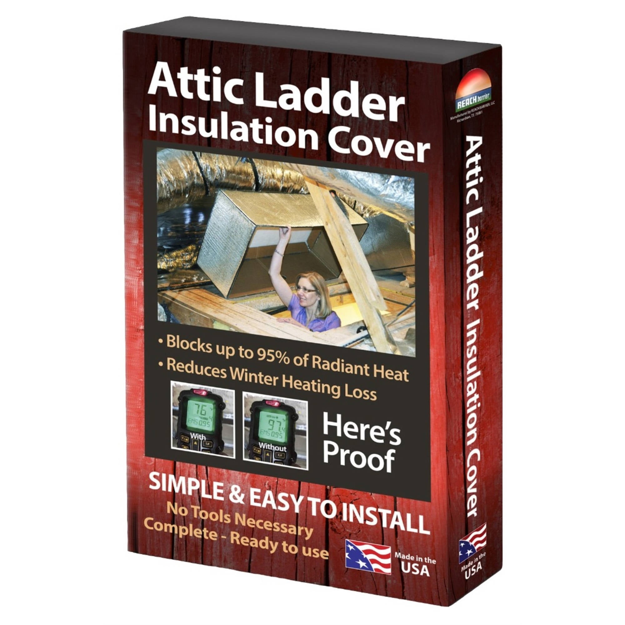 Reach Barrier 3139 Air Double Reflective Pull-Down Attic Ladder ...