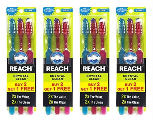 Reach Crystal Clean Toothbrush Firm (Pack of 12) - Walmart.com