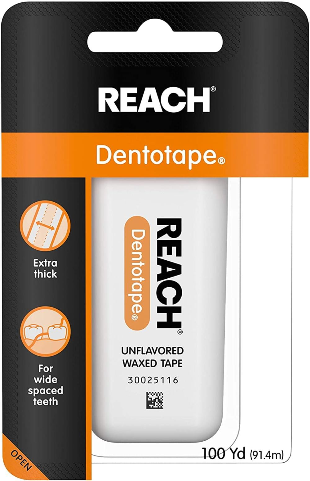 Reach Dentotape Waxed Floss, Extra Wide Cleaning, Unflavored, 100 Yards ...