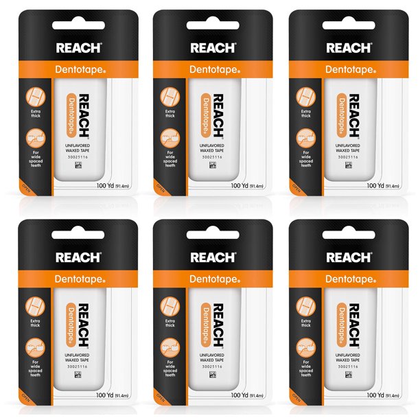 Reach Dentotape Waxed Dental Floss with Extra Wide Cleaning Surface for ...