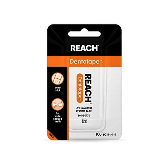 Reach Dentotape Waxed Dental Floss with Extra Wide Cleaning Surface for ...
