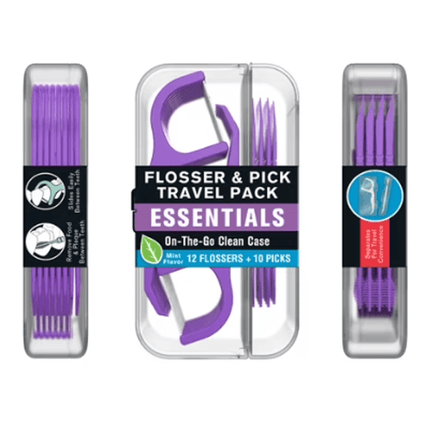Reach Flossers and Floss Picks Travel Pack, On-The-Go Case, 12 Mint ...