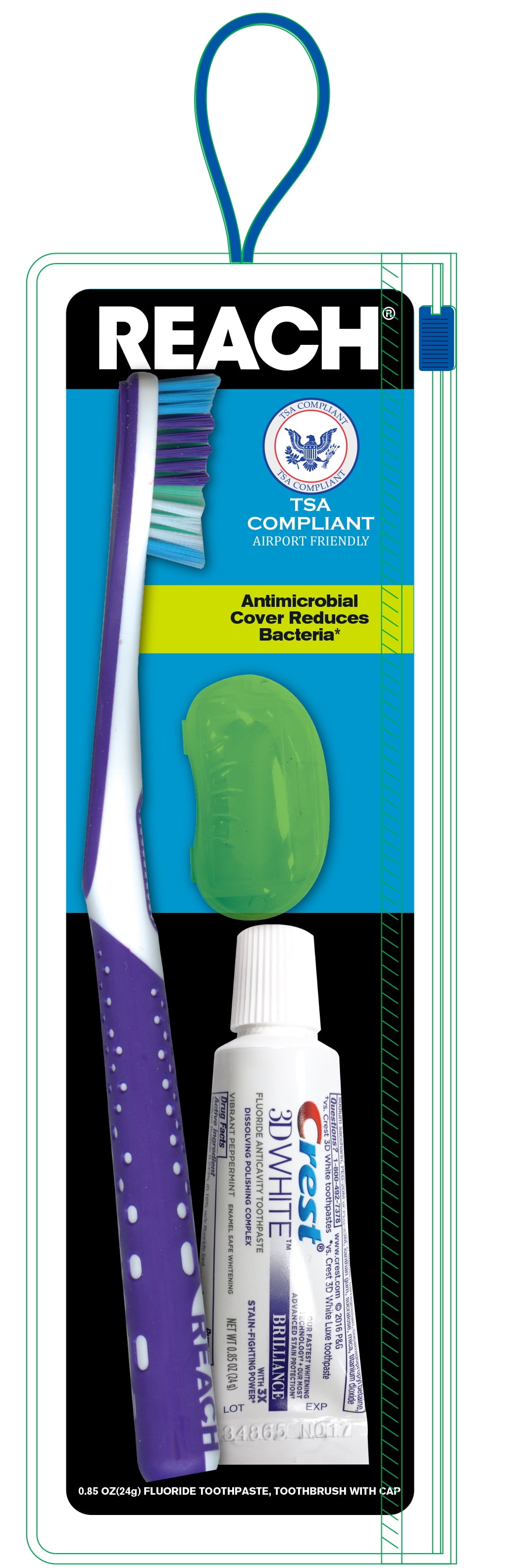 Brandclub - REACH Oral Care Travel Kit, 4 Piece includes Adult Manual ...