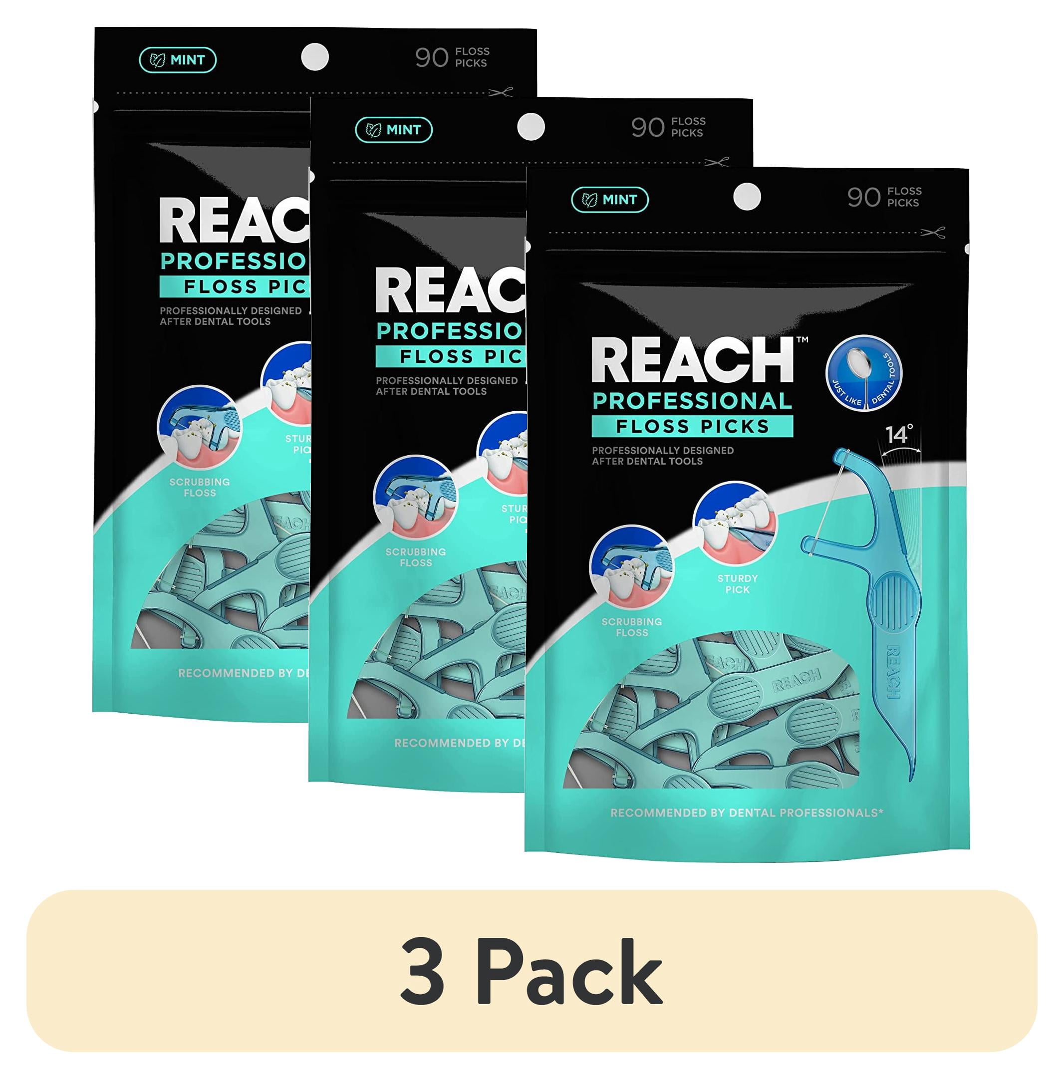 (3 pack) Reach Professional Floss Picks, Mint, 90 Floss Picks - Walmart.com