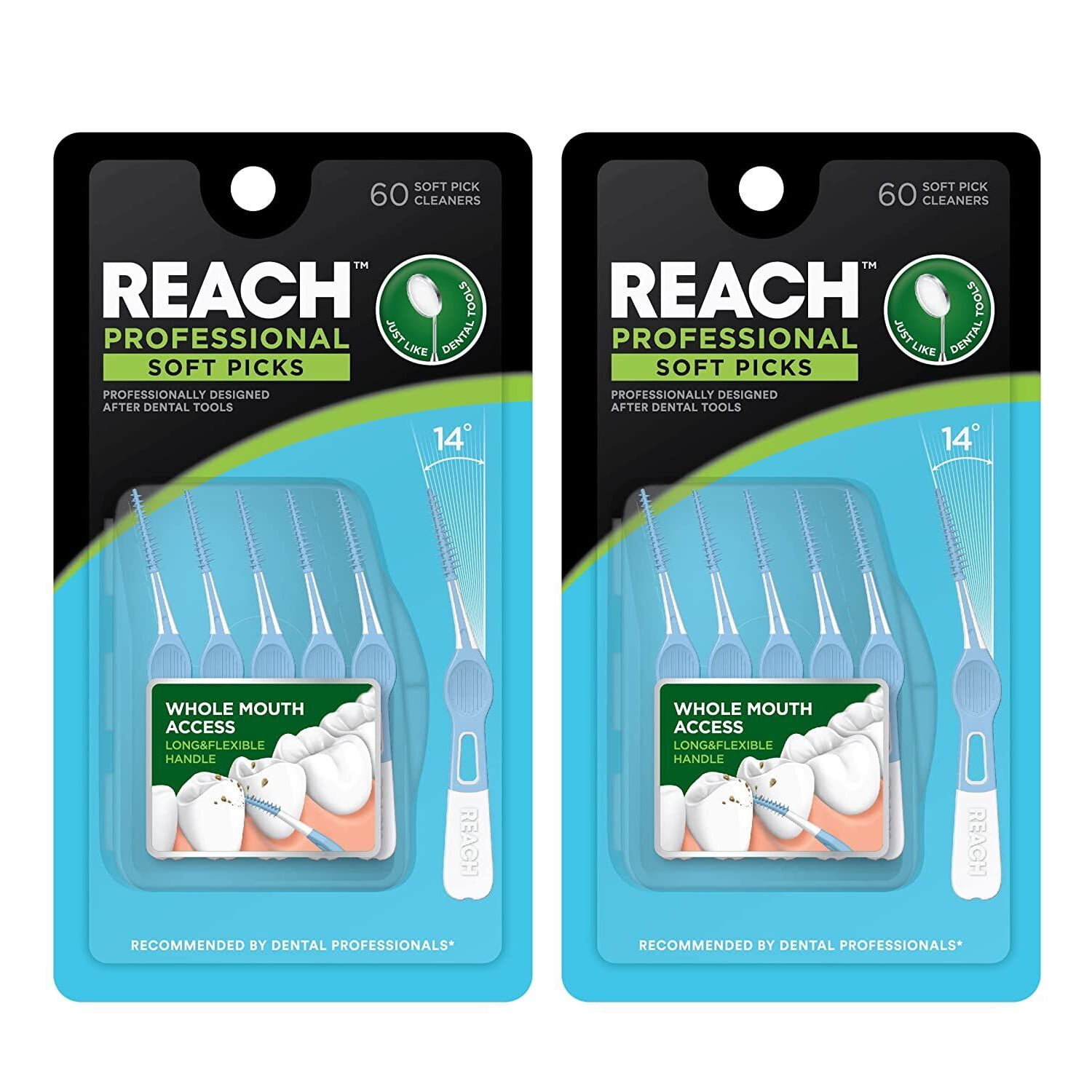 Reach Professional Soft Picks, Toothpick Dental Flossers, 60 ct (2 PACK ...