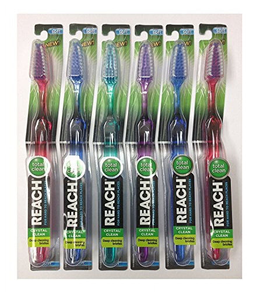 Reach Toothbrush Crystal Clean Soft #10, 6-Count Value Pack with Bi ...