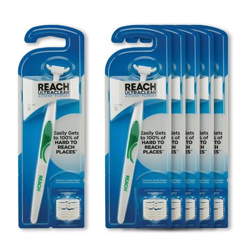 Reach Ultraclean Access Flosser Starter Kit, Unflavored, Plaque Remover ...