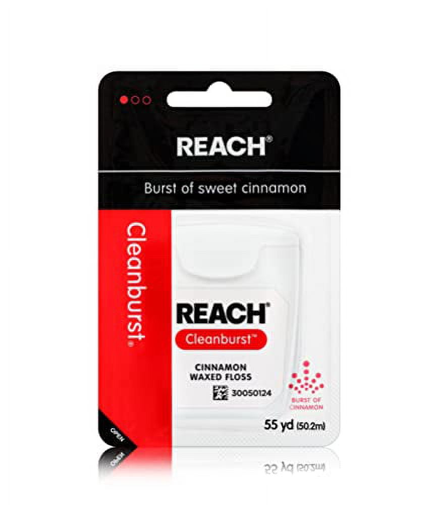 Reach Waxed Dental Floss, Cleanburst Cinnamon, 55 Yards (Pack of 4 ...